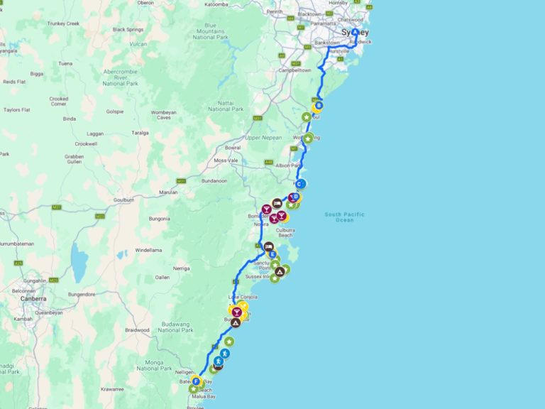 IDEAL Sydney to Batemans Bay Road Trip: 14 days + FREE Map